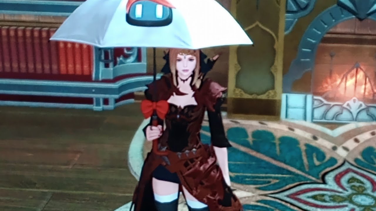 Final Fantasy XIV (FF14) Island Sanctuary Felicitous Furball Umbrella ☔ ...