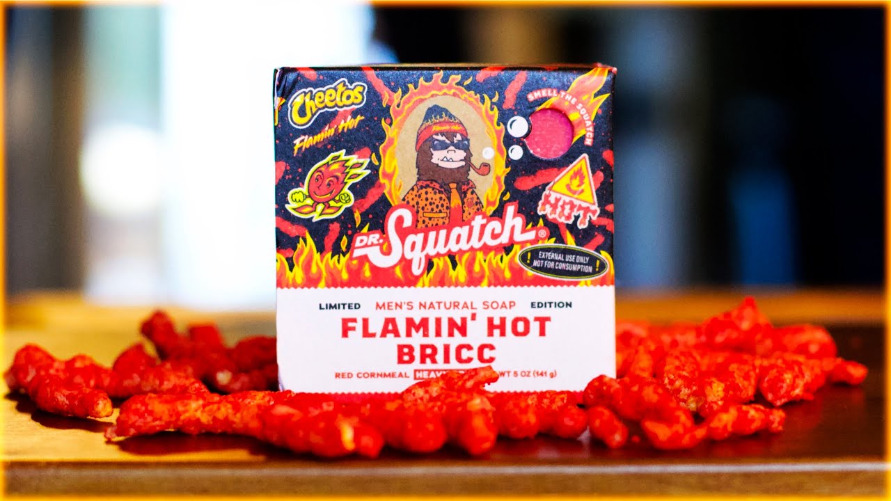 FLAMIN' HOT BRICC | Dr. Squatch | Cheetos Soap Review - YouTube