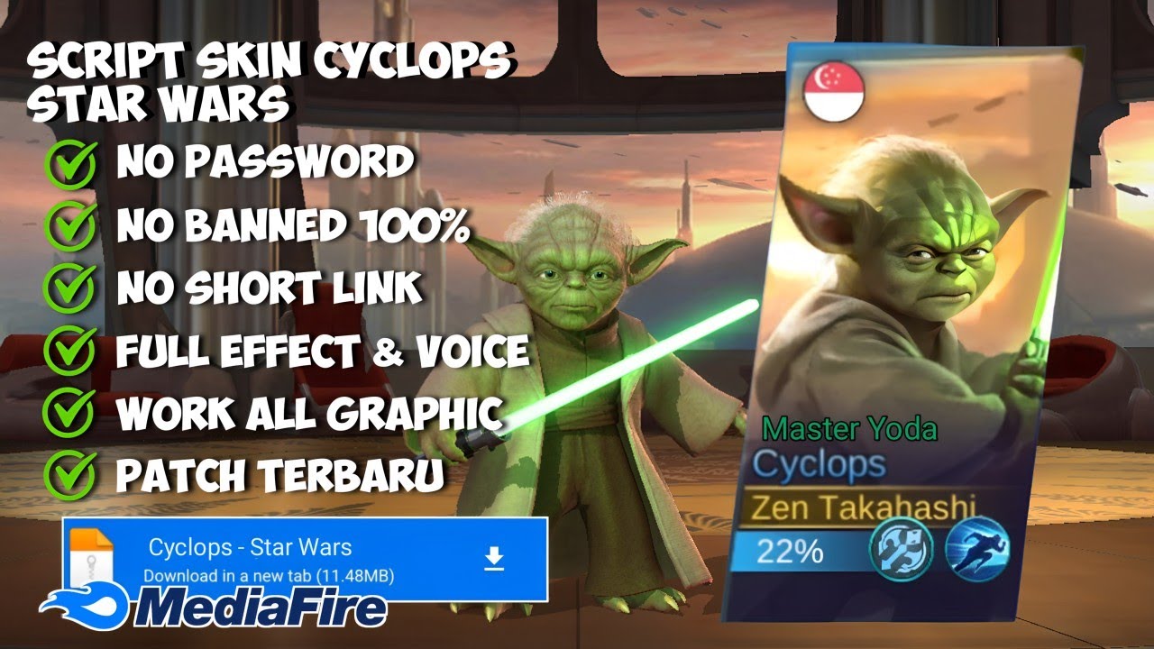 SCRIPT SKIN CYCLOPS STAR WARS - MASTER YODA | NO PASSWORD | FULL EFFECT ...