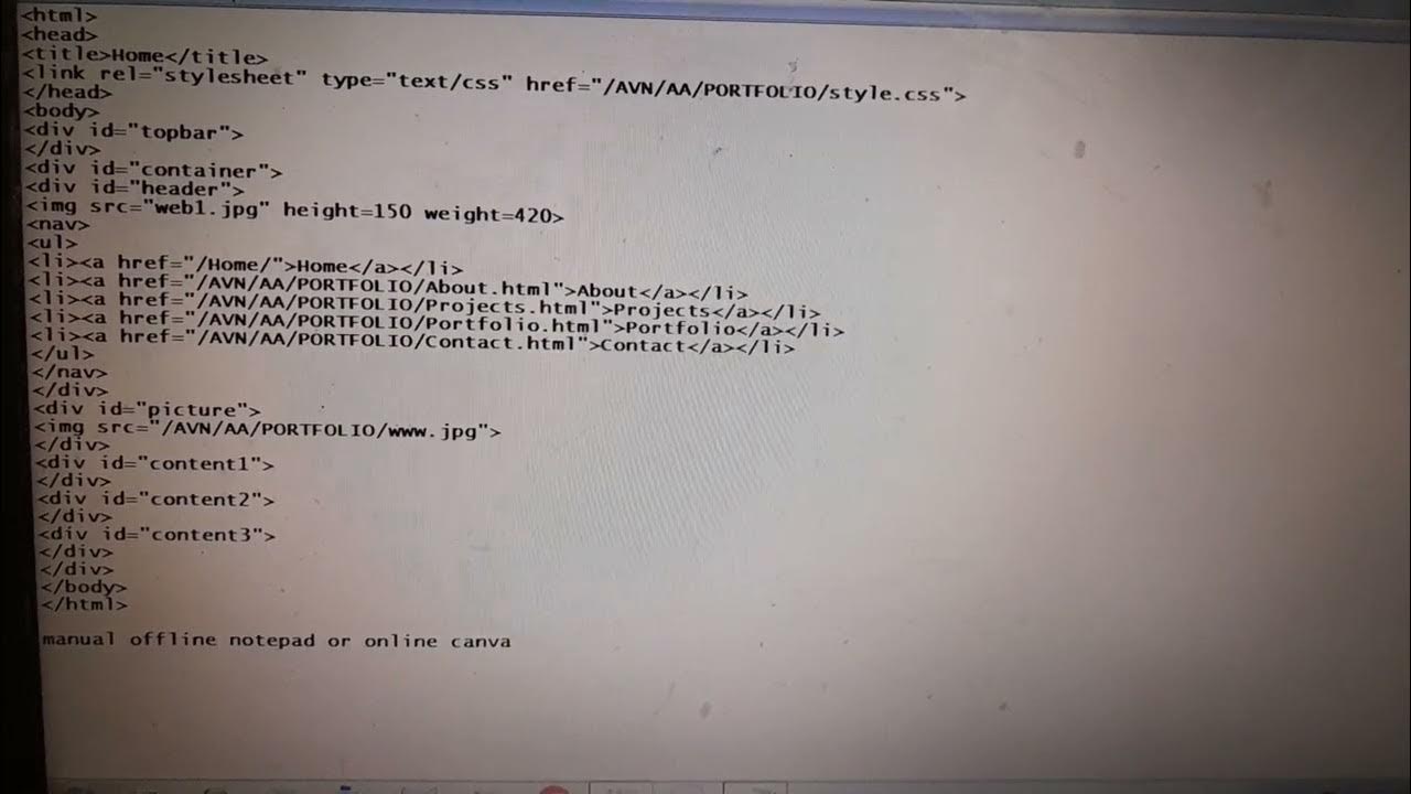 Portfolio source code html - YouTube