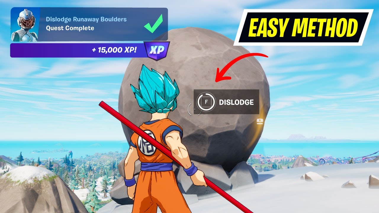 Dislodge Runaway Boulders Fortnite - YouTube