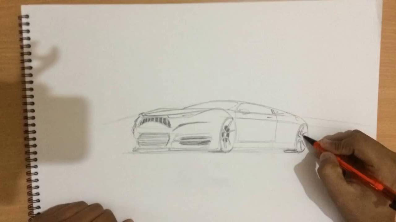 How to draw a car in two point perspective | On demand Car Sketch - YouTube