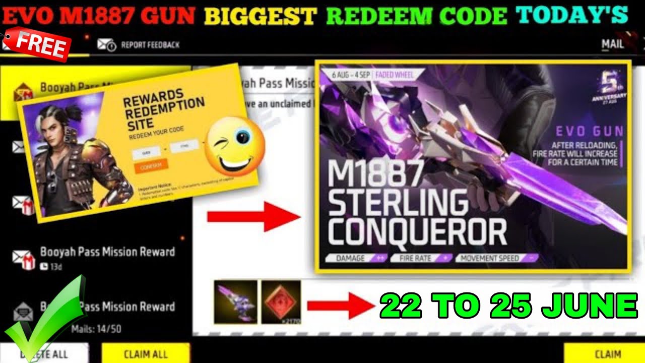 FREE FIRE REDEEM CODE TODAY 25 JUNE REDEEM CODE FREE FIRE | FF REDEEM ...