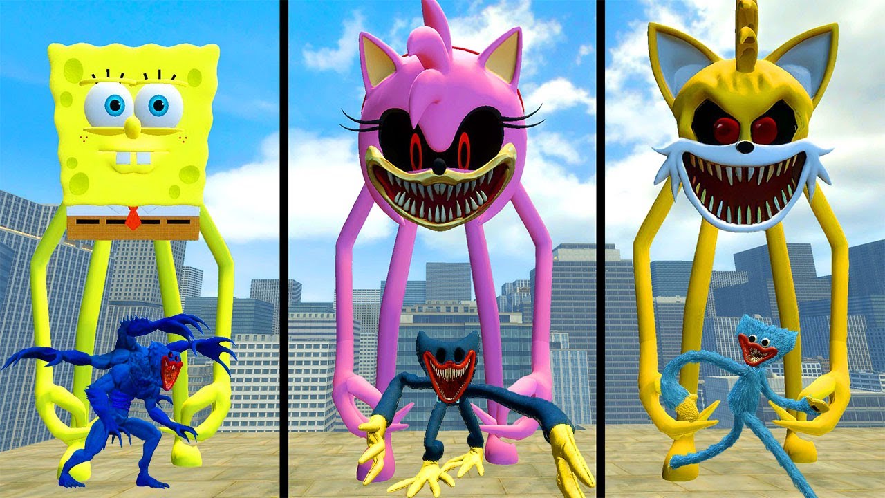 I BECOME NEW SPONGEBOB SMILEY'S vs TAILS NIGHTMARE SMILEY'S vs AMY ...