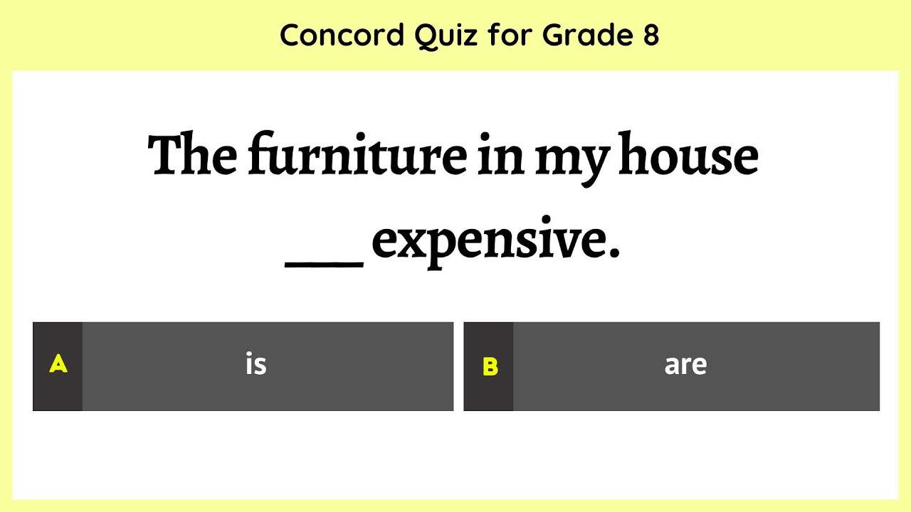 📝 Grade 8 Concord Quiz: Strengthen Your Subject-Verb Agreement Skills ...
