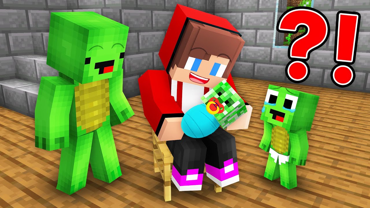 Mikey and JJ Adopted Baby Creeper Survival Battle - Maizen Minecraft Animation - YouTube