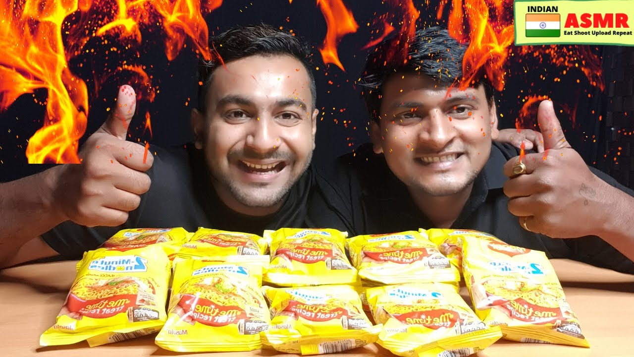 10 X Super Extra Spicy MAGGI EATING CHALLENGE 🔥 Indian Noodles Eating ...