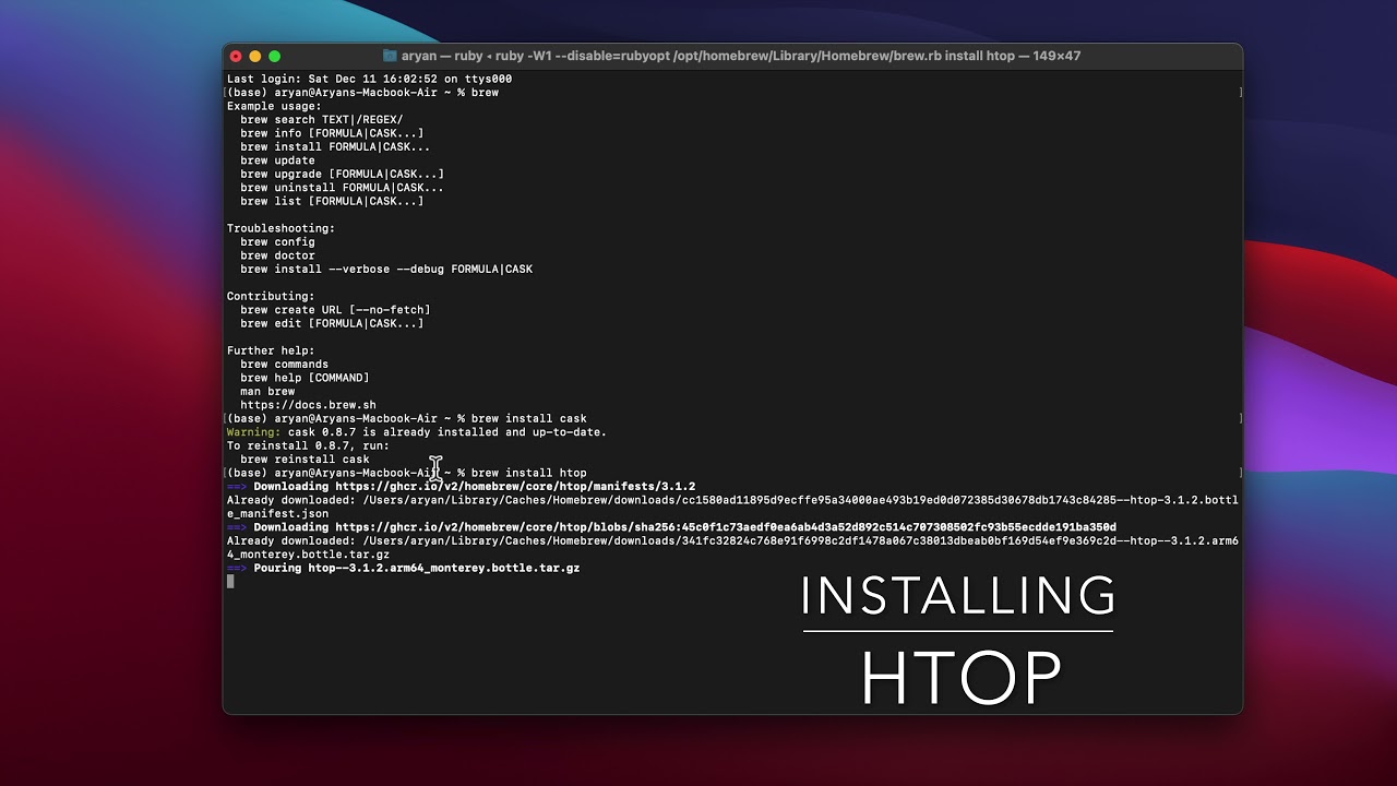 Installing Htop on M1 Mac - YouTube