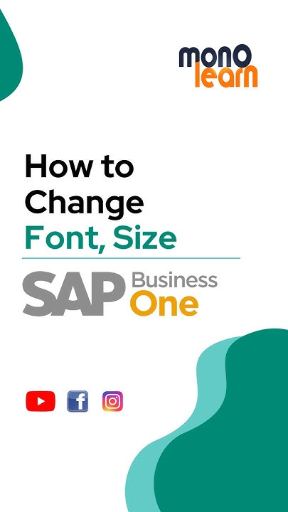 SAP Business One Font and Font Size change #businessone #sapbusinessone ...