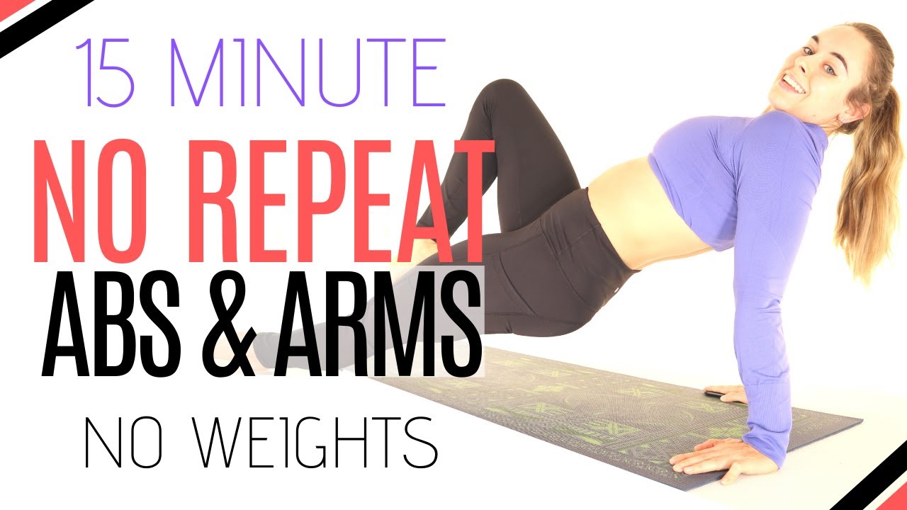 NO REPEAT WEIGHTLESS UPPER BODY:15 MIN AB & ARM Workouts to Lose Fat ...