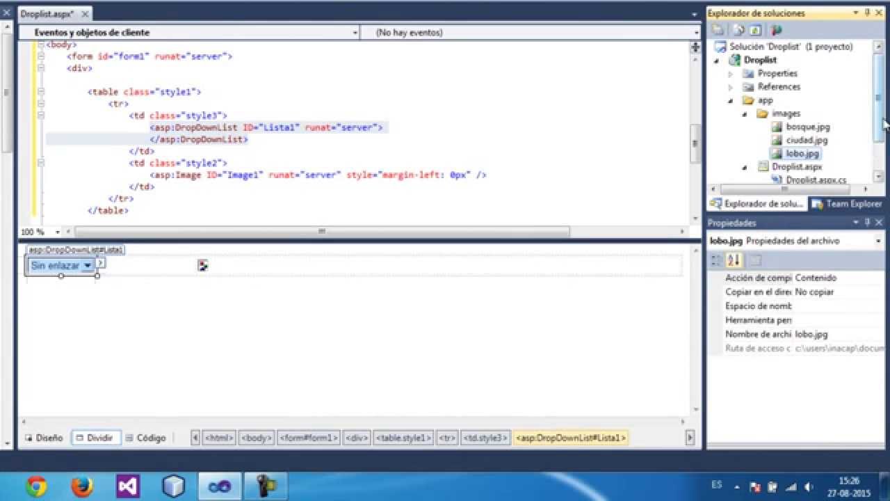 Asp Lista Desplegable Dropdownlist Youtube