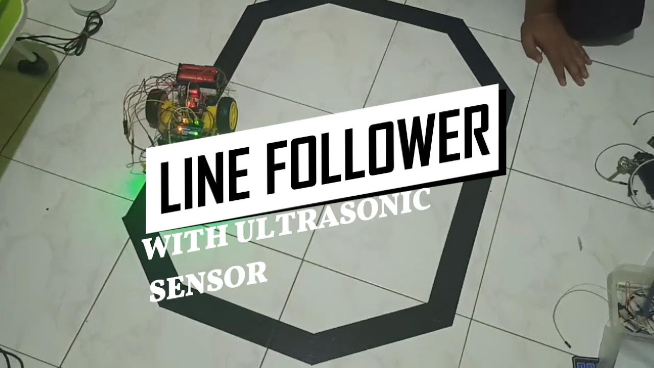 Kelompok B4 Line Follower Robot With Ultrasonic Sensor Youtube