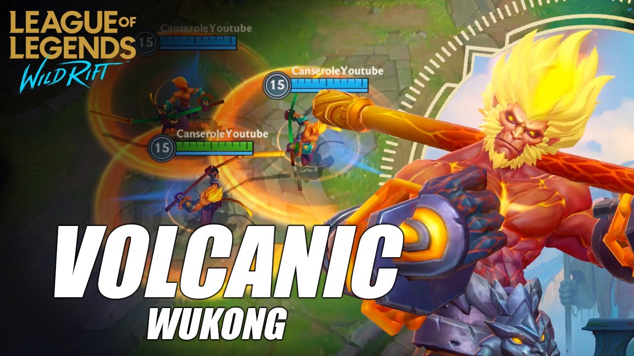League of Legends: Wild Rift Volcanic Wukong Skin Spotlight - YouTube