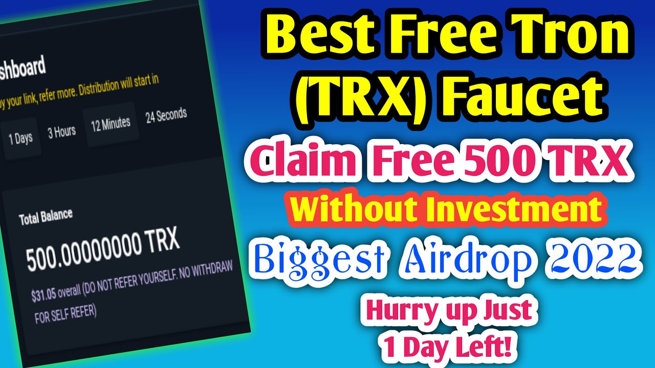 Best Free Tron (TRX) Faucet | TRON MINE GAME | Claim 500 TRX - YouTube