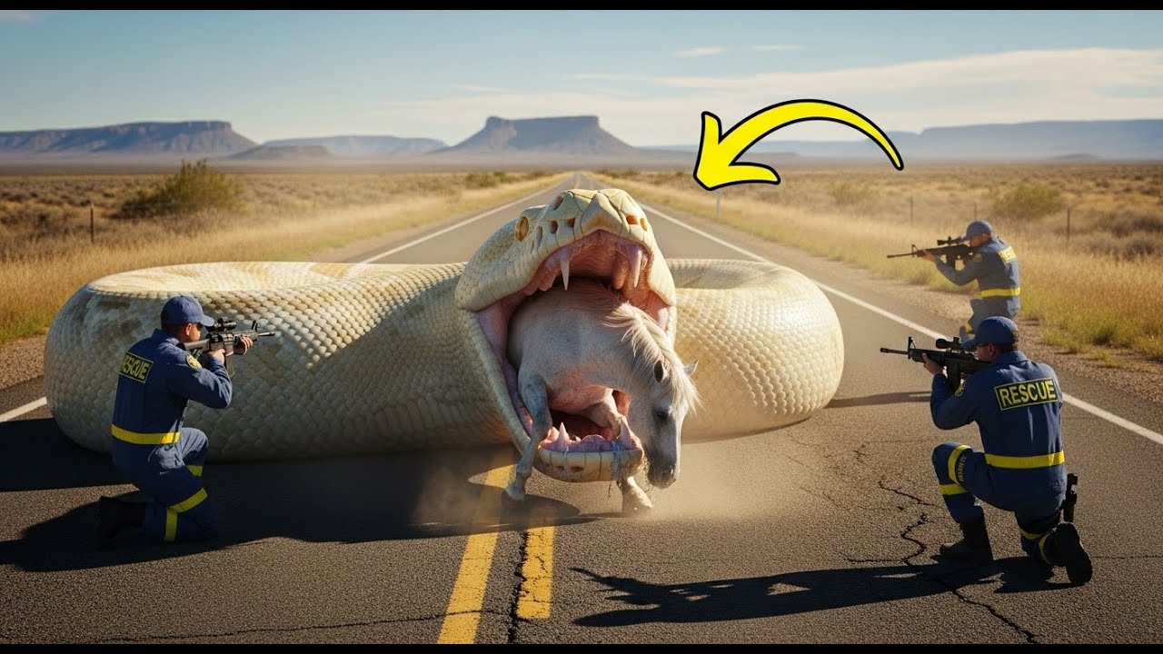Terrifying Python Attack! Heroes Pull Innocent Horse to Safety - YouTube