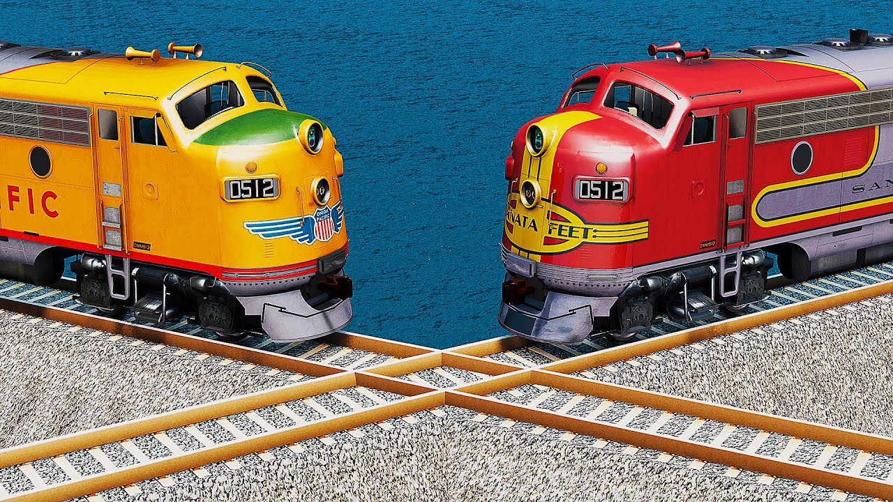 Train vs Train vs Crazy Mistake Crossing Overlapping Rail Tracks ...