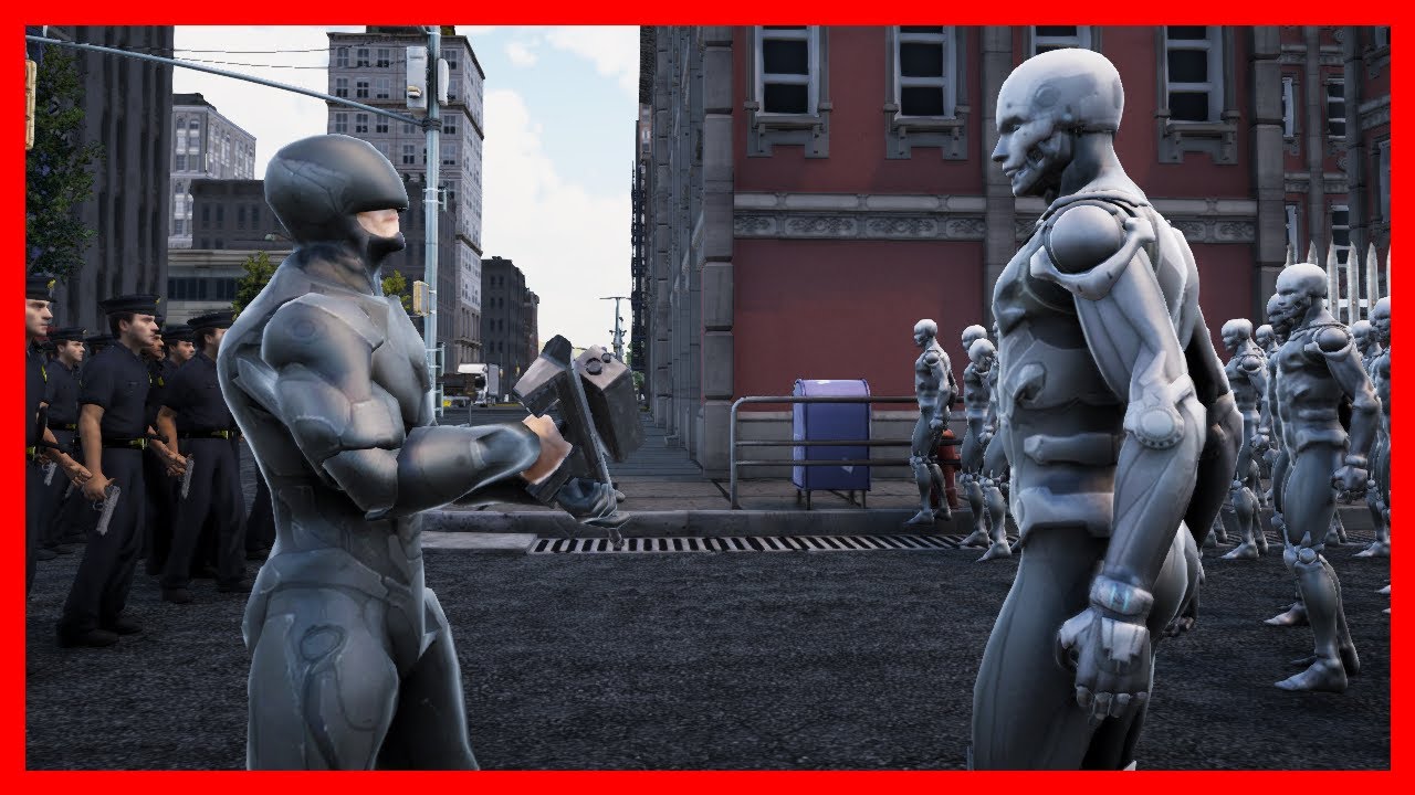 1 Dark Robocop & 100 Police vs 1,000 Cyborg male | Ultimate Epic Battle ...