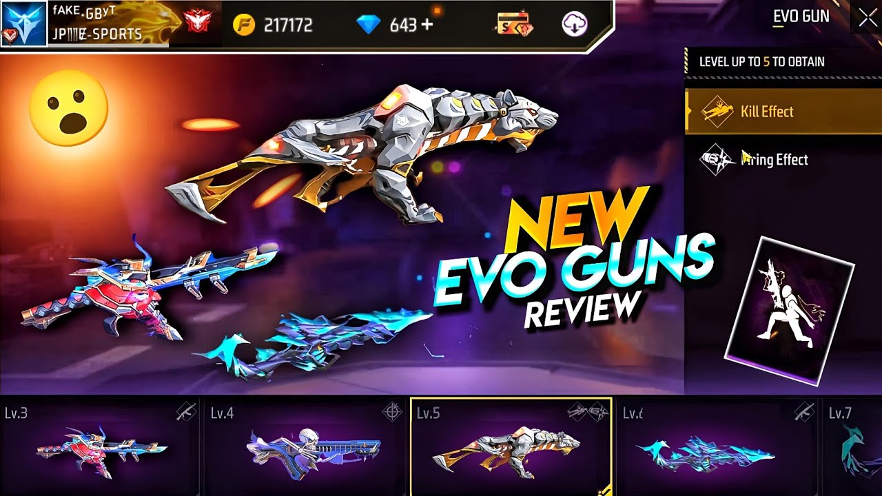 Upcoming Evo Gun Skins Review Free Fire 🥳🤯| Evo Scar 2.0 | Evo Gun ...