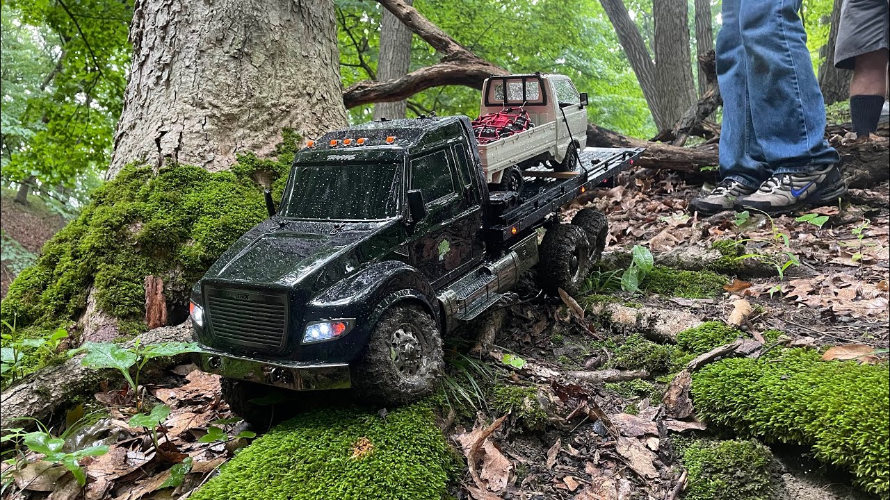 Rainy Trail Day with the Traxxas TRX6 Hauler - YouTube