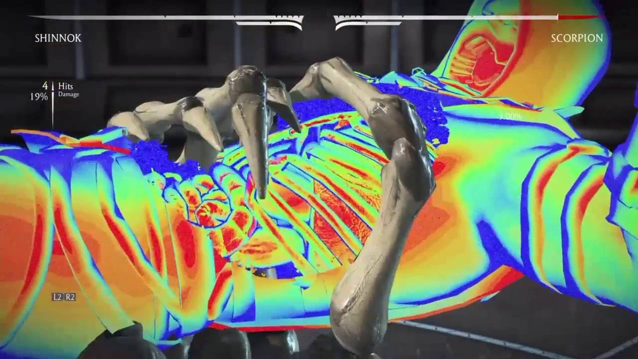 Mortal Kombat XL: All X-Ray Attacks on Infrared Scorpion - YouTube