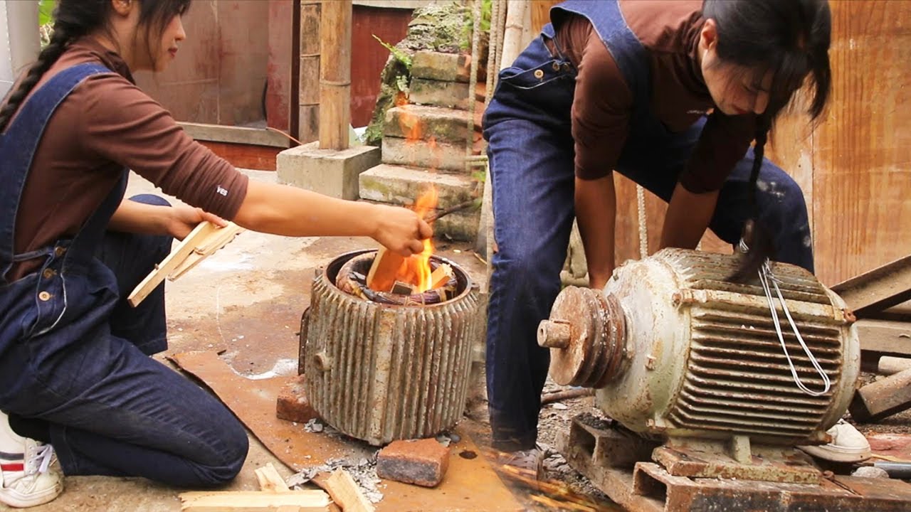 天才女孩修复报废的电机！里外焕然一新，成品惊艳！The genius girl repairs the scrapped motor ｜林果儿 ...