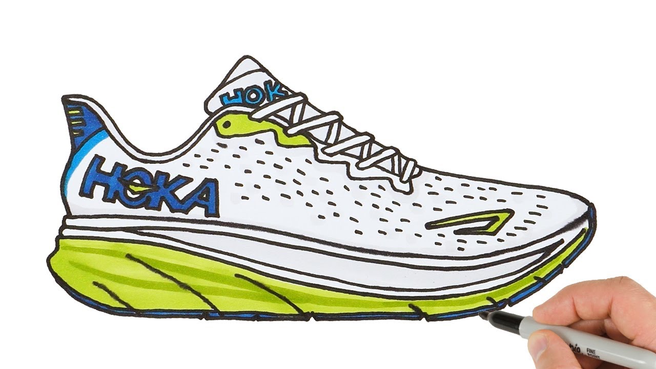 How to Draw Hoka Sneaker | Super Easy Step-by-Step Tutorial! - YouTube