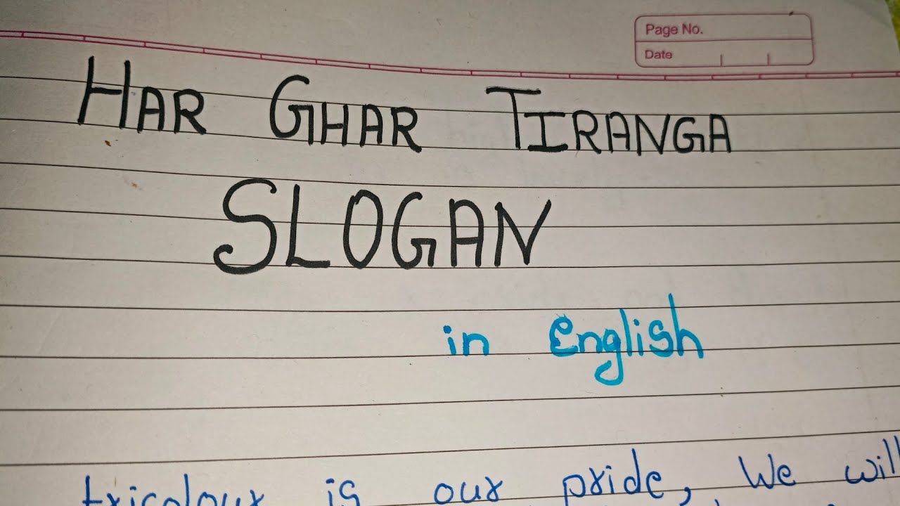 Slogan on Har Ghar Tiranga/ Har Ghar Tiranga Slogan in english - YouTube