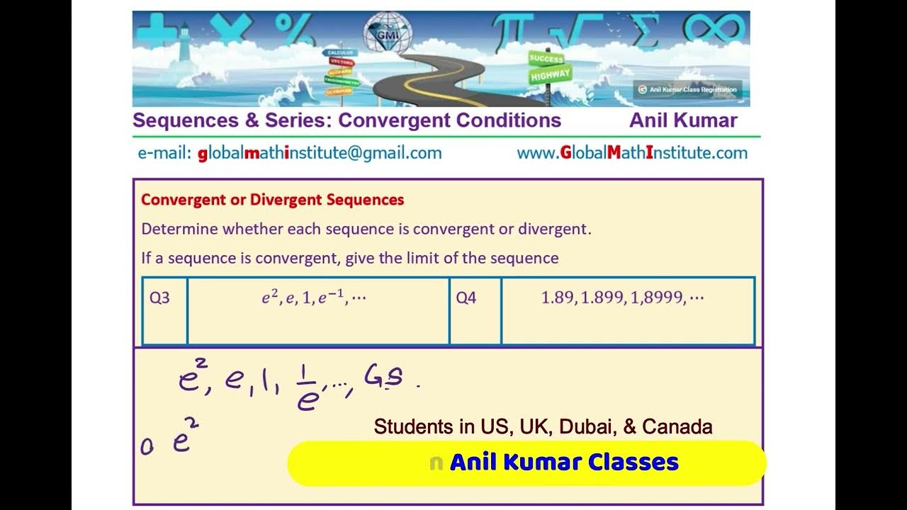 Convergent and Divergent Sequences with Limit IB HL AP Calculus 6 Examples | Grade 11 | IITJEE ...