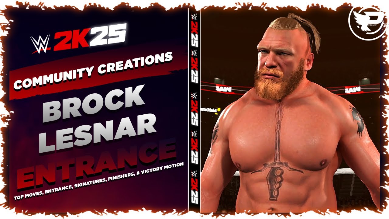 WWE 2K25 Brock Lesnar Entrance, Top Moves, Signatures, Finishers ...