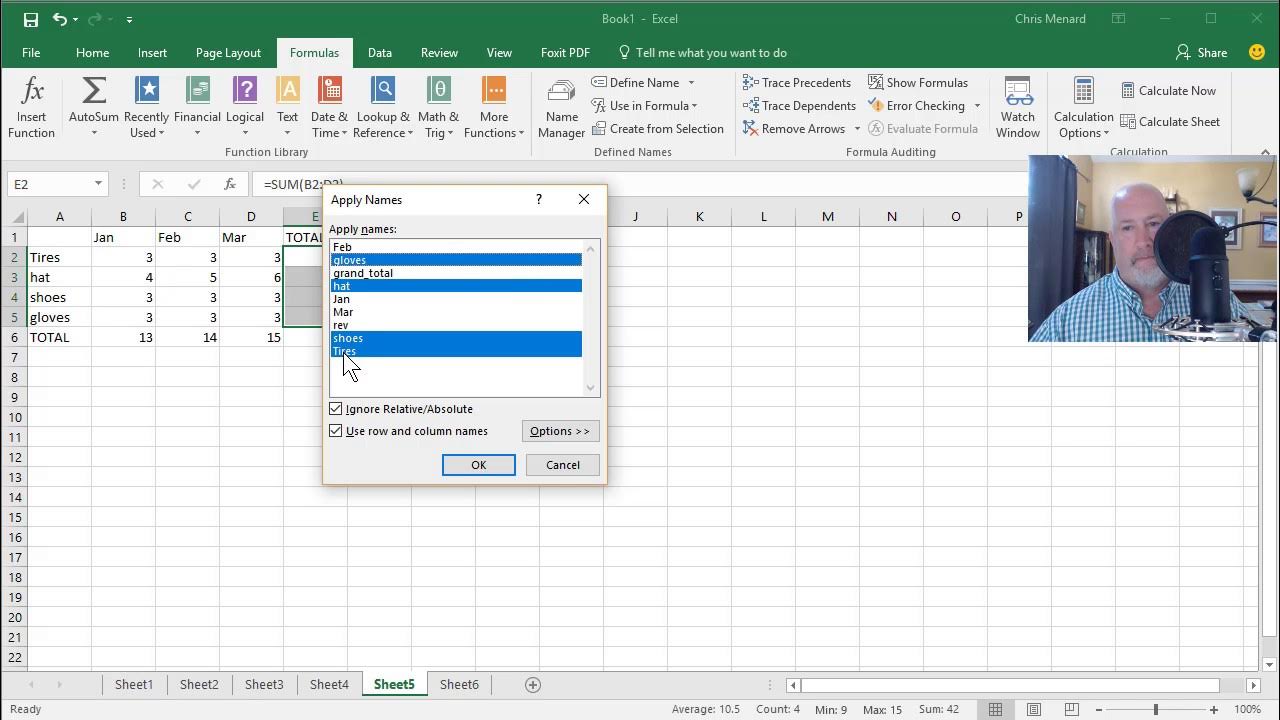 Five examples of when to use Named Ranges in Excel by Chris Menard ...