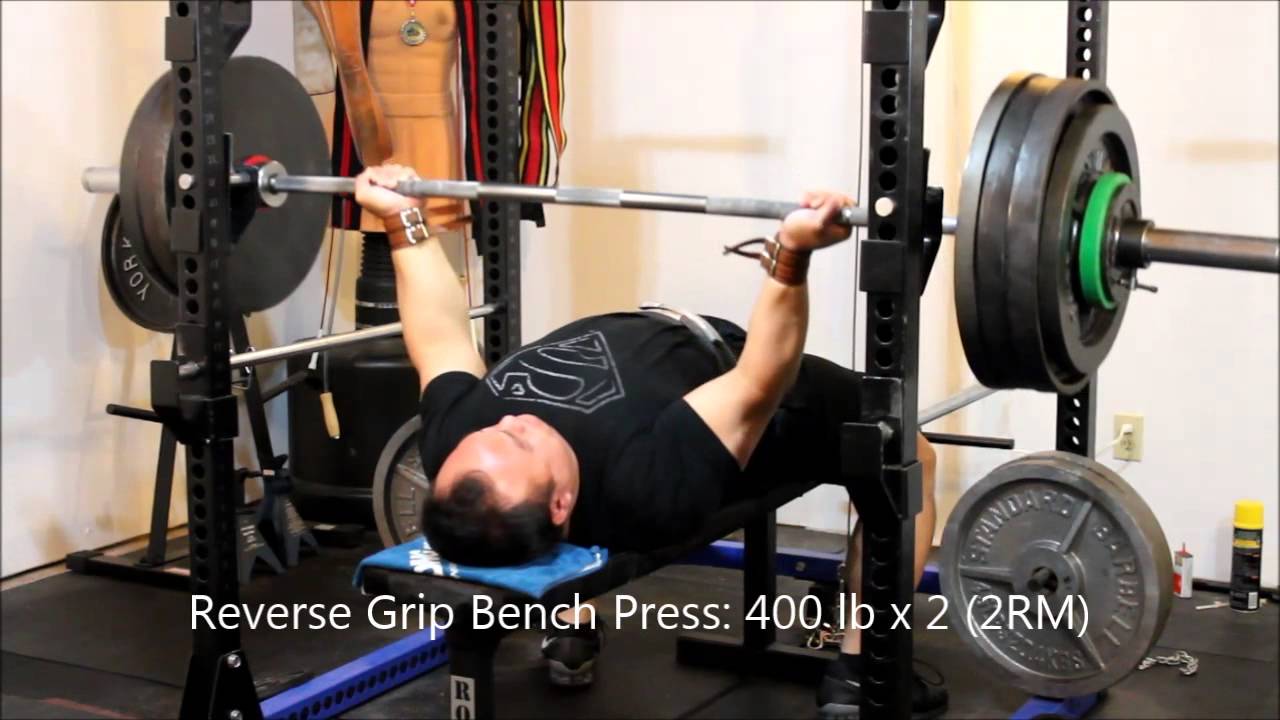Reverse Grip Bench Press: 400 lb x 2 (2RM) - YouTube