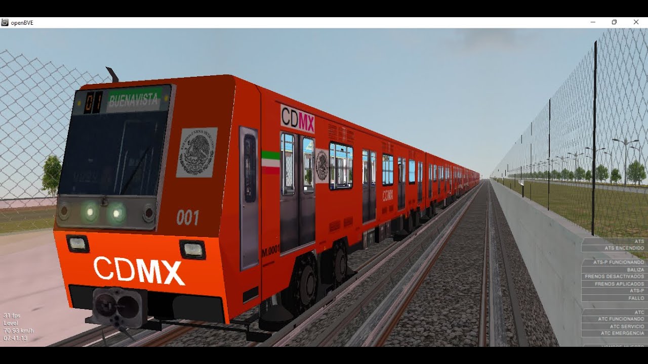 OpenBVE Metro CDMX Línea B en MP-68R96 "Tren Presidencial" - YouTube