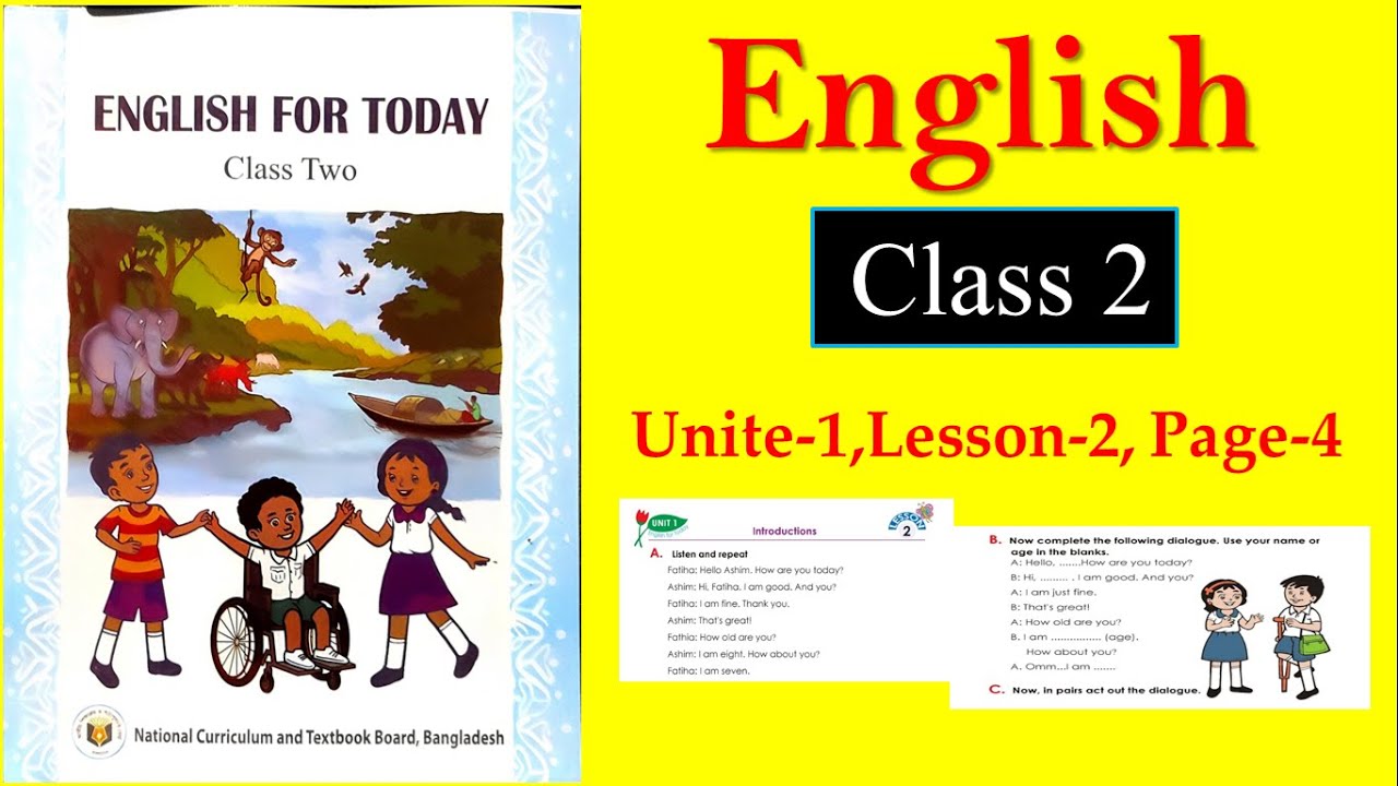 English, Class Two, Unite-1,Lesson-2, Page-4 - YouTube