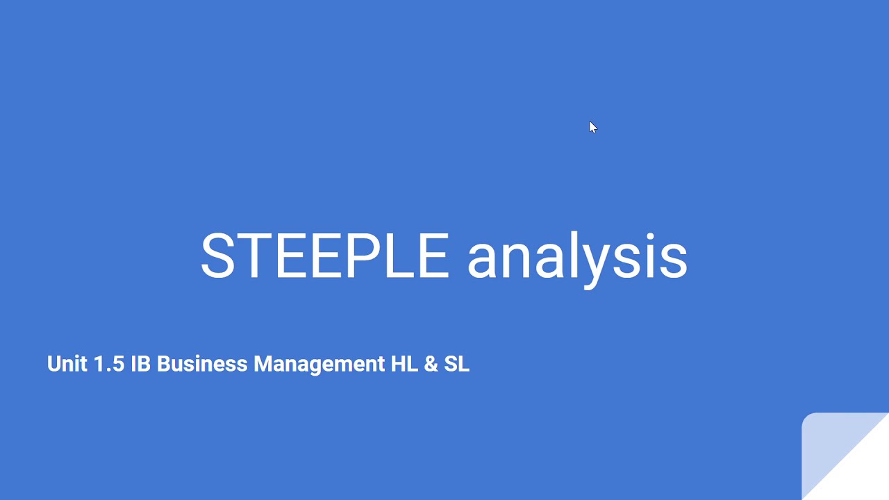 STEEPLE Analysis | Unit 1.5 IB Business Management - YouTube