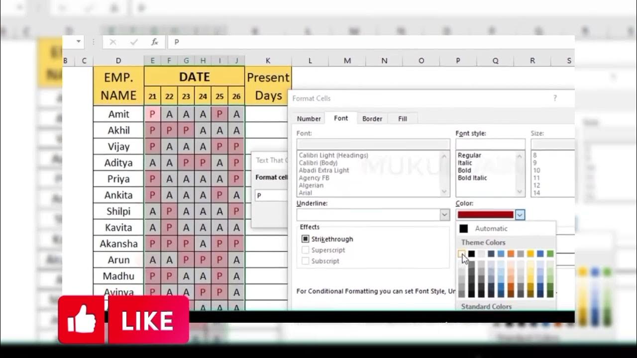 Calculate Attendance in Excel #shortcut #exceltricks #exceltutorial #easy_tricks #excel_tricks ...