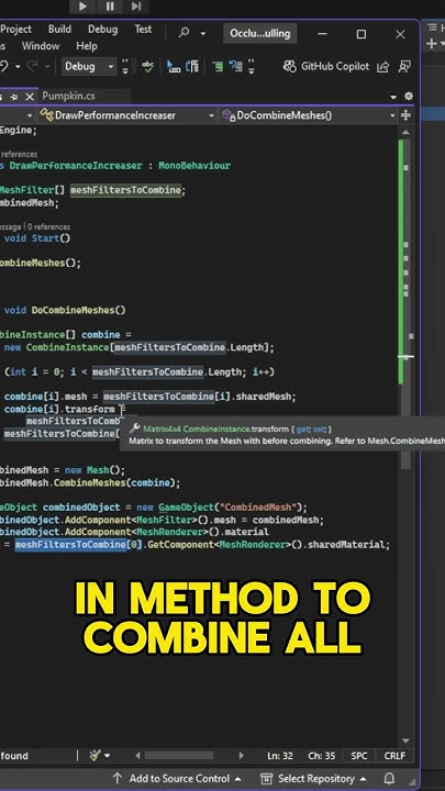 Boost Game Performance: Combine Meshes in Unity to Reduce Draw Calls - YouTube