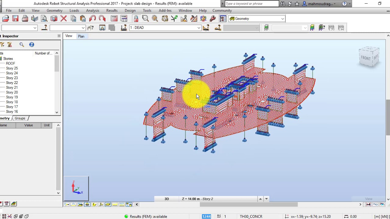 13- ( Robot ) design of slabs reinforcement & deflection & punching ...