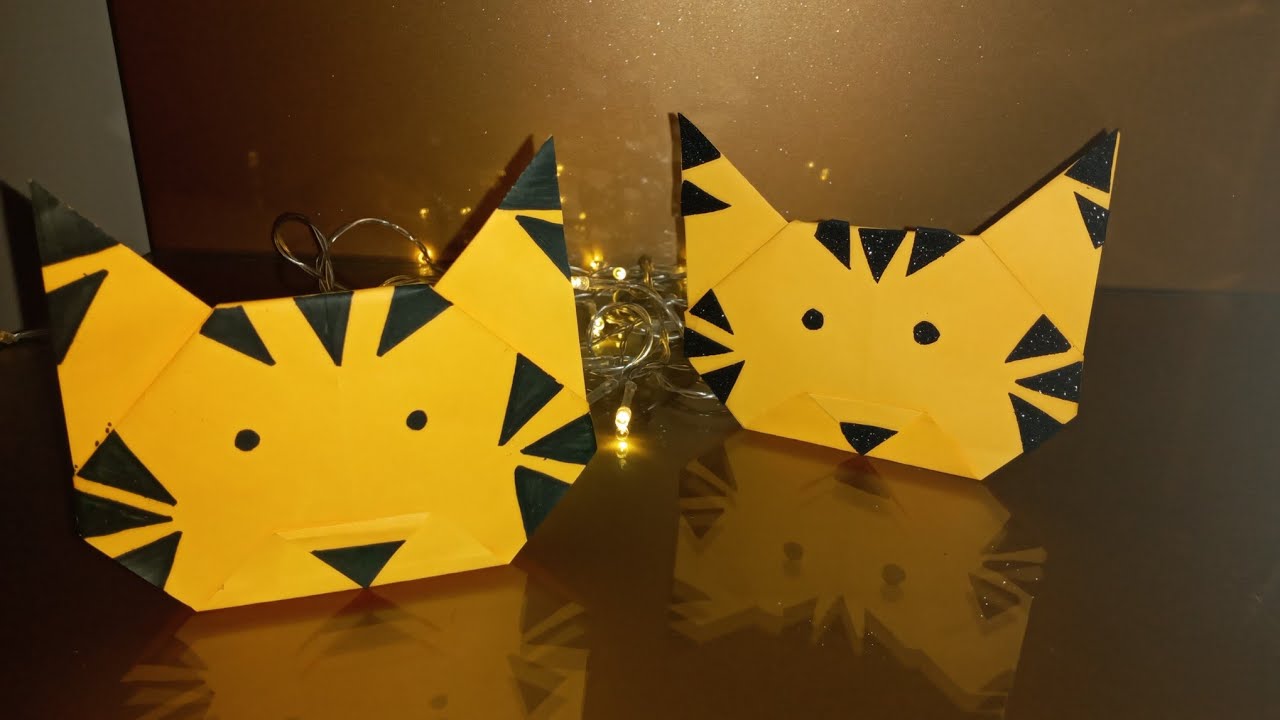 How to make tiger face? Paper toy - YouTube