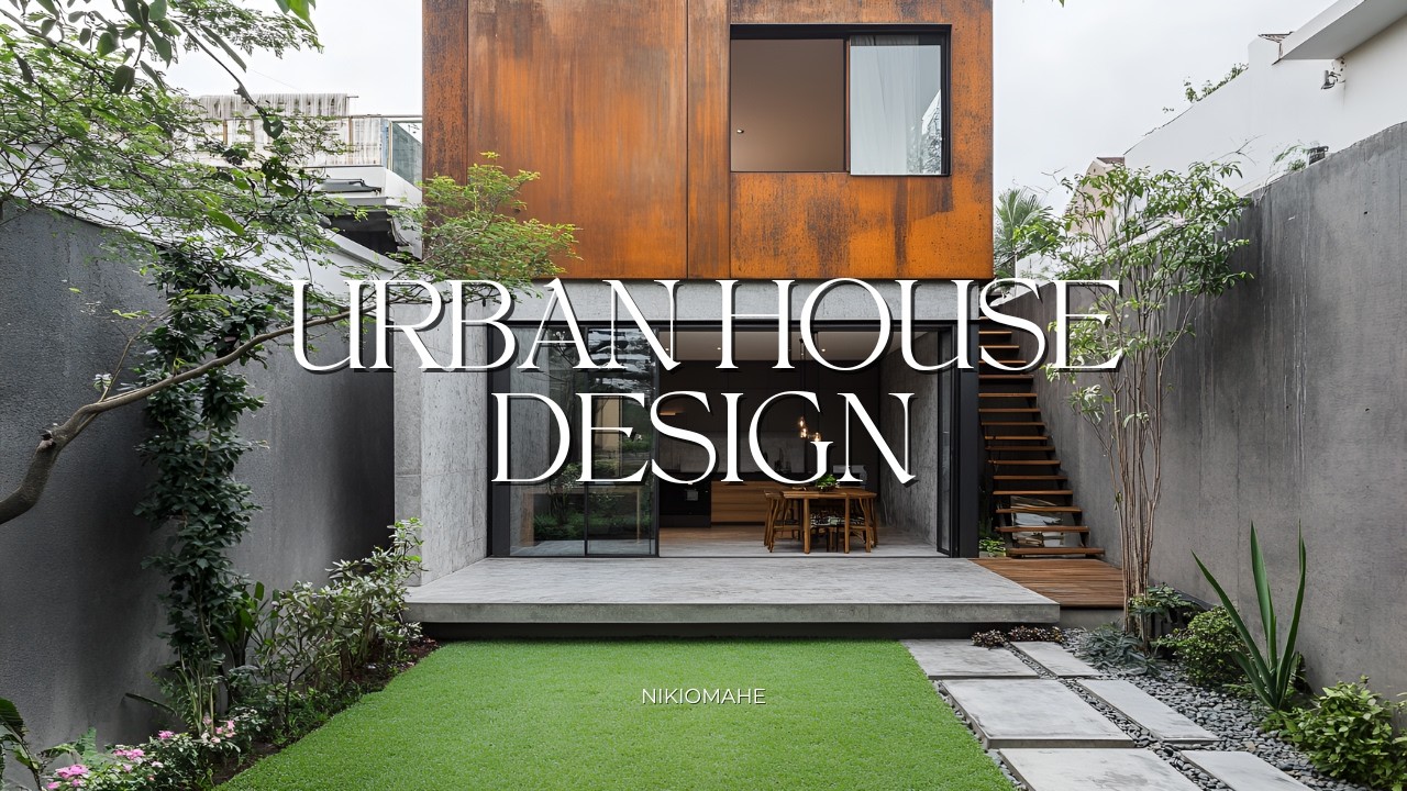 Urban House Design with Small Garden, Featuring A Dynamic Combination ...