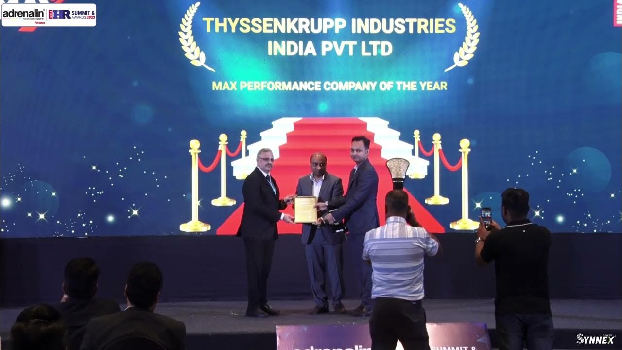 "thyssenkrupp Industries India Pvt Ltd" Has Won The "Max Performance Company Of The Year" Award ...