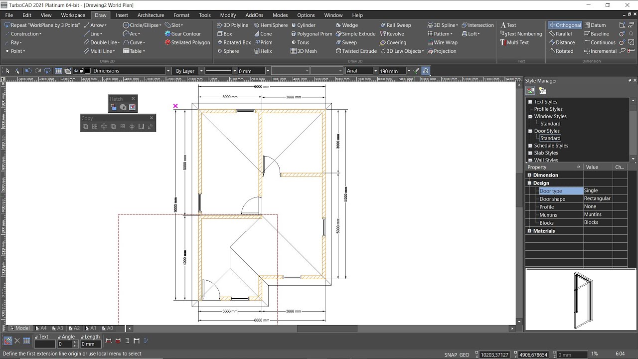 TurboCAD 2021 Architecture Tools Floor Plan Tutorial For Beginner ...