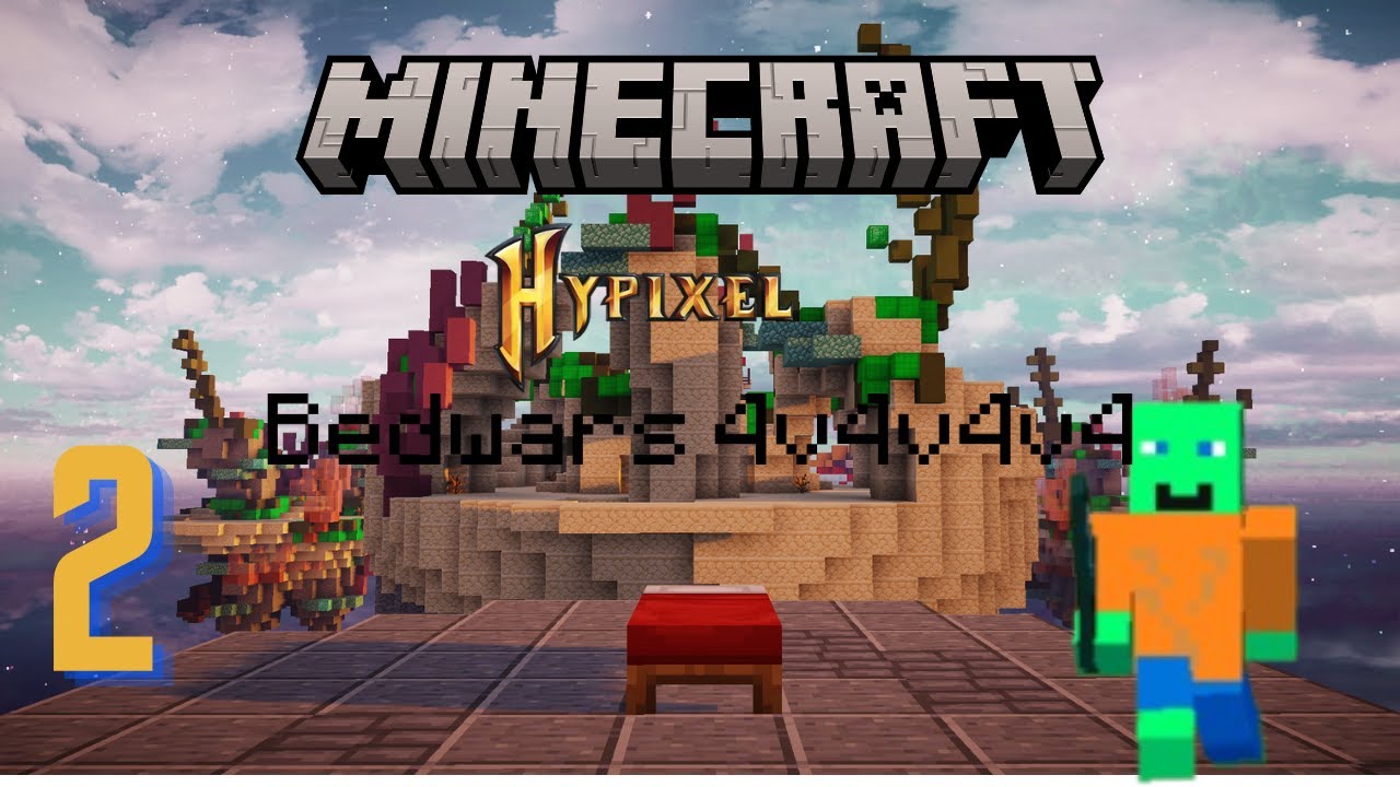 Minecraft Hypixel Server - Part 2 - Bedwars 4v4v4v4 - YouTube