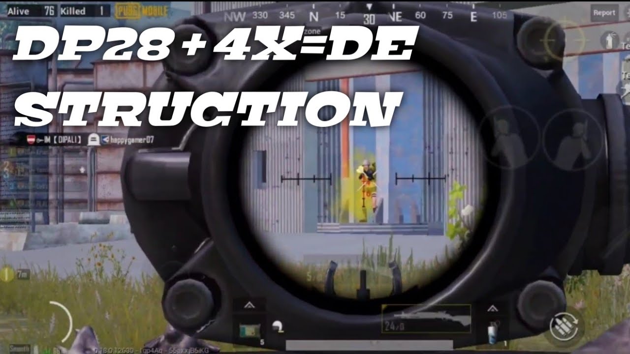 PUBG MOBILE | DP28+4X=DESTRUCTION | LEARNING - YouTube
