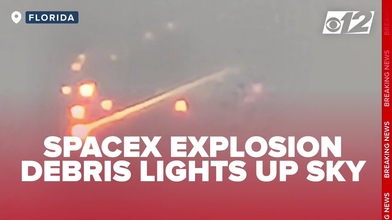 SpaceX explosion debris lights up Florida sky - YouTube