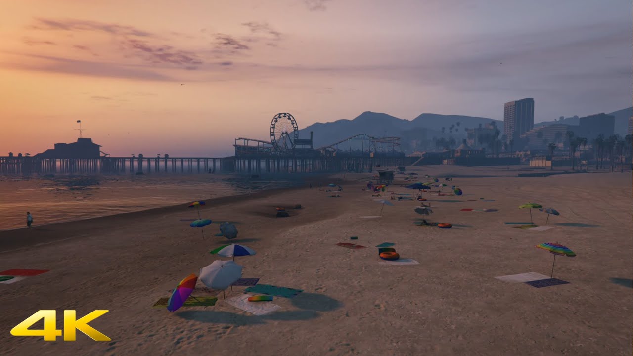 [4K] Beauty of Grand Theft Auto V - Vespucci Beach [OST Music] [Live ...