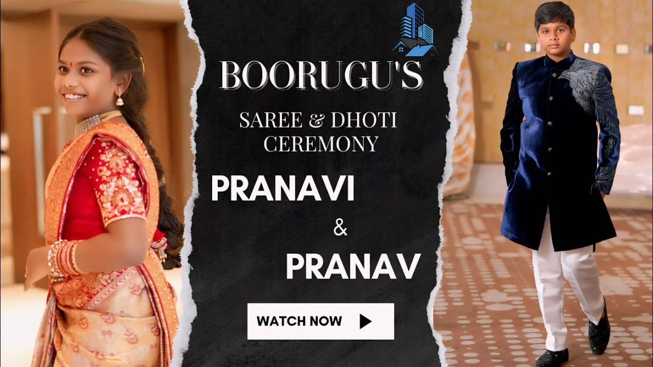 PRANAVI & PRANAV Saree & Dhoti CEREMONY OUTDOOR SHOOT Boorugu Family ...