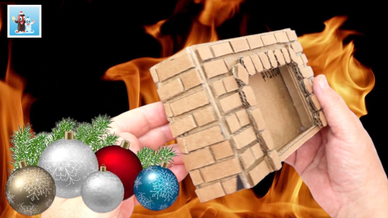 How to make fire in a cardboard box DIY Christmas decorations Art and ...