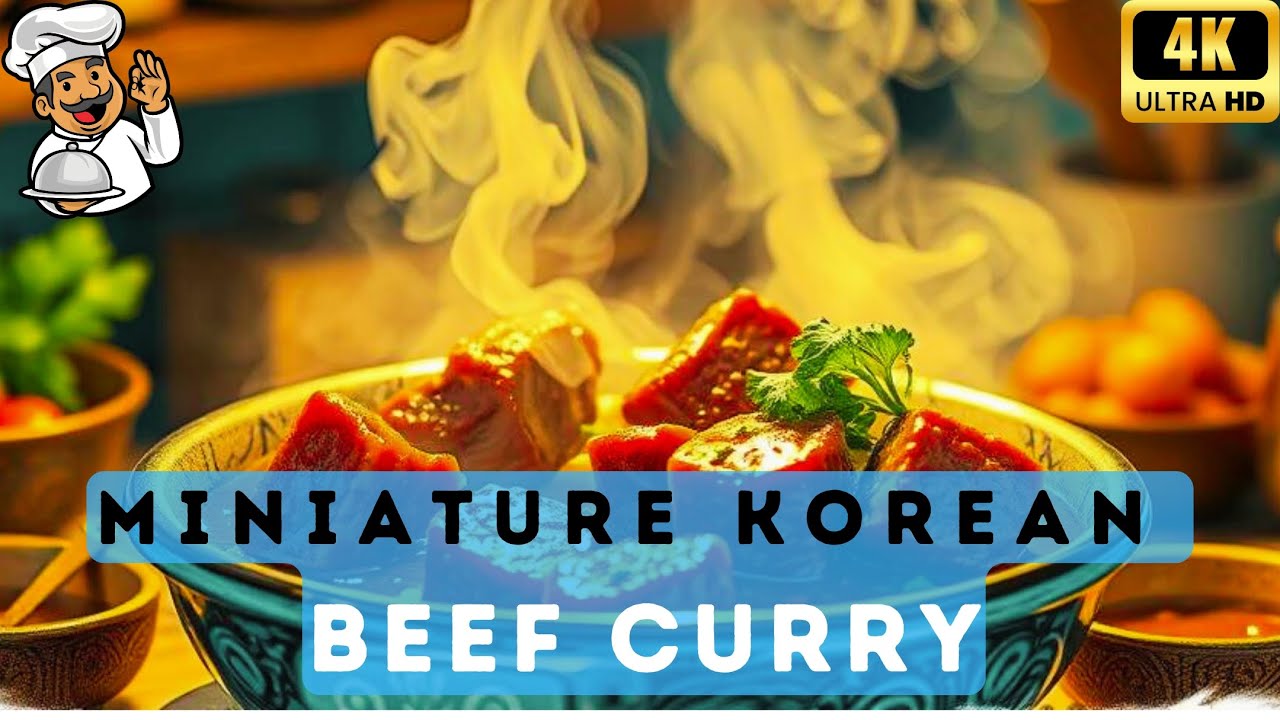 [4K] Miniature Korean Beef Curry | Tiny Kitchen Cooking with Kimchi ...