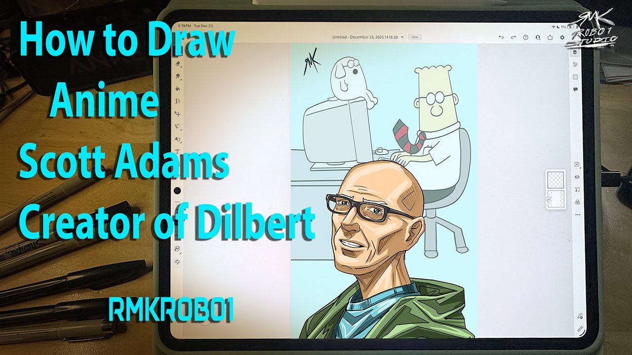 How to Draw Anime Scott Adams and Dilbert - YouTube