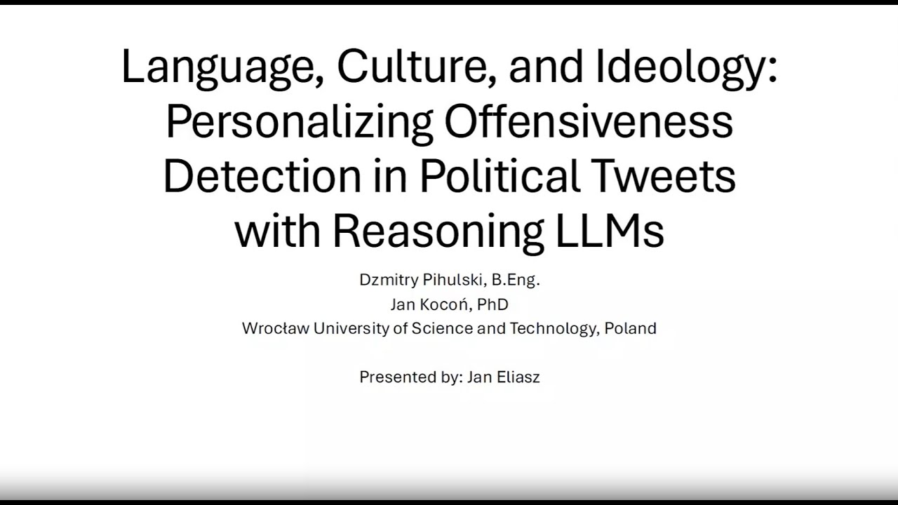 Jan Eliasz - Personalizing Offensiveness Detection in PoliticalTweets ...